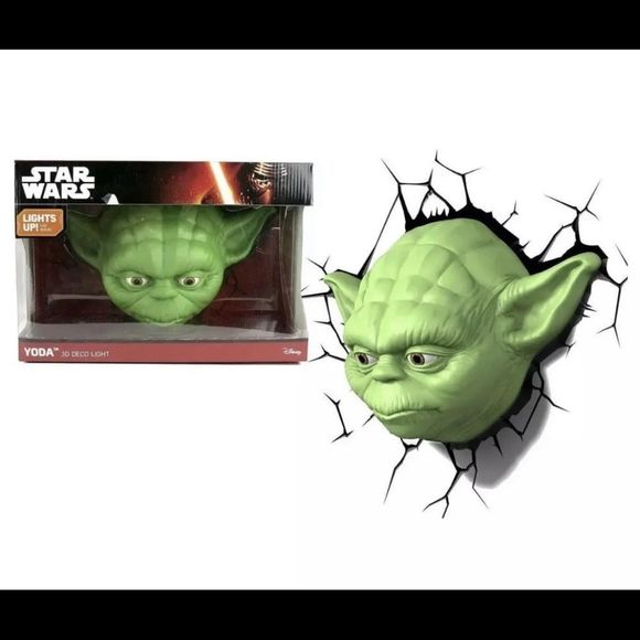 Wall Decor | Starwars Yoda Lamp Face 3d Deco Led Wall Light 3d Light Fx ...